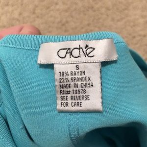 Cache | Tops | Bright Blue Cach Tank With Rib Seaming Corset Details ...